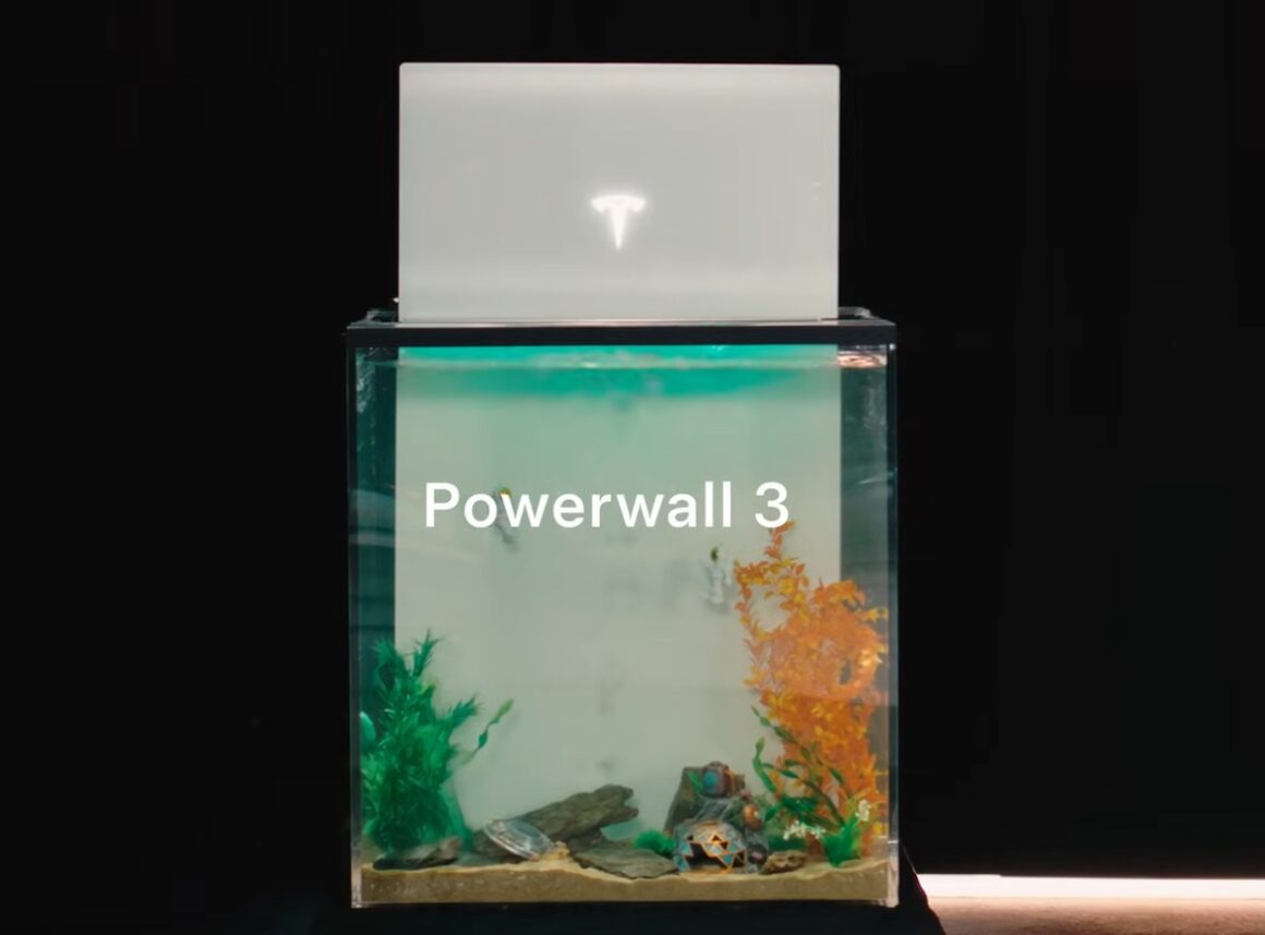Tesla Powerwall 3 submerged in fish tank still runs fridge, stovetop ...